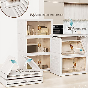 ForestFusion 4 Tier Plastic Storage Bins with Lids, 196QT Storage Bins with Lids and Wheels, Collapsible Storage Bins, Closet Organizers and Storage for Living Room, Party, Office, Dorm ﻿