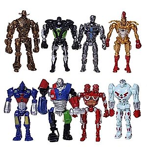 HUINENGYUAN 8Pcs/Set 13cm Action Figures Toys Real Steel Atom Movie Zeus Twin Cities Midas Doll Model Anime Robot Model Toys Chilren Gift