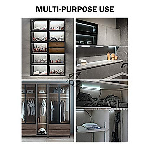 Xprite LED Safe Lighting Kit, 6PCS 12 Inch Linkable Light Bars + Motion Sensor Activated + 39" Extension Cables Wire, for Under Cabinet Gun Safe Locker Closet Counter Showcase, 5000K Daylight