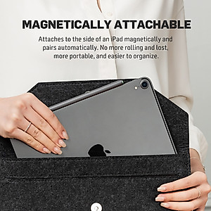 Adonit Neo Pro, Magnetically Charging Stylus Pen for iPad, Digital Pencil with Magnetic Attach, Tilt Sensitivity, Palm Rejection, Compatible with 2018 iPad Pro, iPad Mini 6, iPad Air 4/5 - Space Gray