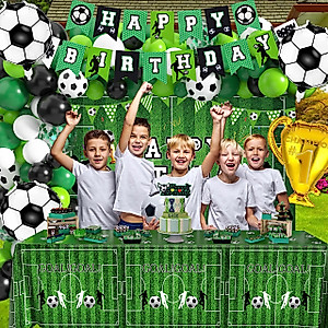 Soccer Birthday Party Decorations 87Pcs Soccer Birthday Party Supplies Including Tablecloth Backdrop Banner Cake Topper Latex Balloons Foil Balloons Decorations Kit
