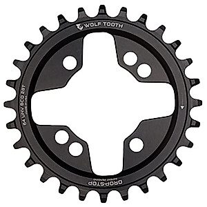 Wolf Tooth 64 mm BCD Round Mountain Bike Chainrings (26 Tooth Universal, Drop-Stop A, MTB)