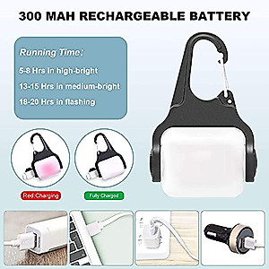 Dog Lights for Night Walking, Clip on USB Rechargeable Dog Collar Light, 3 Light Modes Dog Light, IP65 Waterproof Dog Light, LED Safety for Running, Camping, Climbing, Bike, 2 Pack