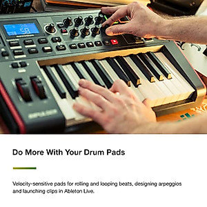 Novation Impulse 61 Keys USB bus-powered MIDI Controller Keyboard – Robust, ultra-responsive, full-size piano keyboard with aftertouch and velocity-sensitive pads – works on Mac or Windows