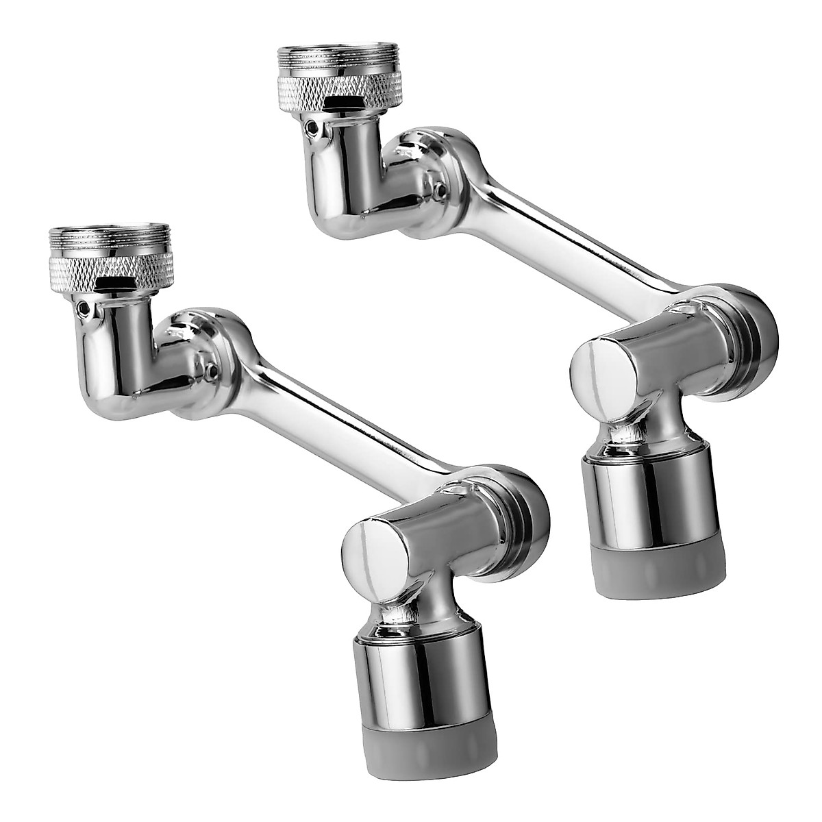 2Pcs Faucet Extender for Bathroom Sink with 2 Water Outlet Modes, Universal 1080° Rotating Robotic Arm Faucet Aerator, Brass Sink Faucet Attachment, for Kitchen & Bath Faucet Parts Replacement