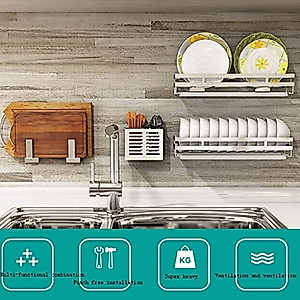 JUNXIAN Dish Rack Household Dish Storage Rack, Kitchen Dish Drying Rack, Dish Drying Storage Rack, Kitchen Storage Rack (Two Pieces) Dish Containers