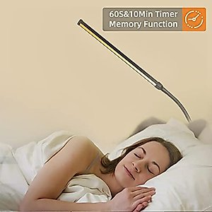Aisilan Adjustable Floor Lamp with Remote&Touch Control, 12W Gooseneck Standing Lamp, 5-Color&5 Brightness Dimmable, Black Reading Tall Pole Light with Timer, Memory Function, for Living Room Bedroom
