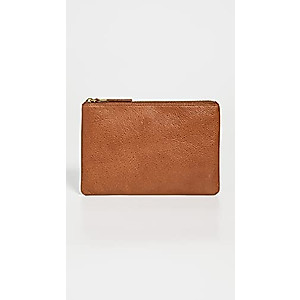 Madewell Women's The Leather Pouch Clutch, English Saddle, Tan, Brown, One Size