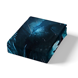 Feelyou Monster Bed Sheets 3D Animal Printed Fitted Sheet for Kids Boys Girls Monster Theme Bedding Set Lightweight Fitted Sheets Twin Size,No Flat Sheet, Black