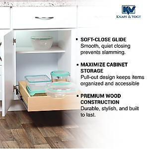 Knape & Vogt RS-WMUB-17-WD 5 in. H x 18 in. W x 22 in. D Soft-Close Wood Drawer Box Pull-Out Cabinet Organizer