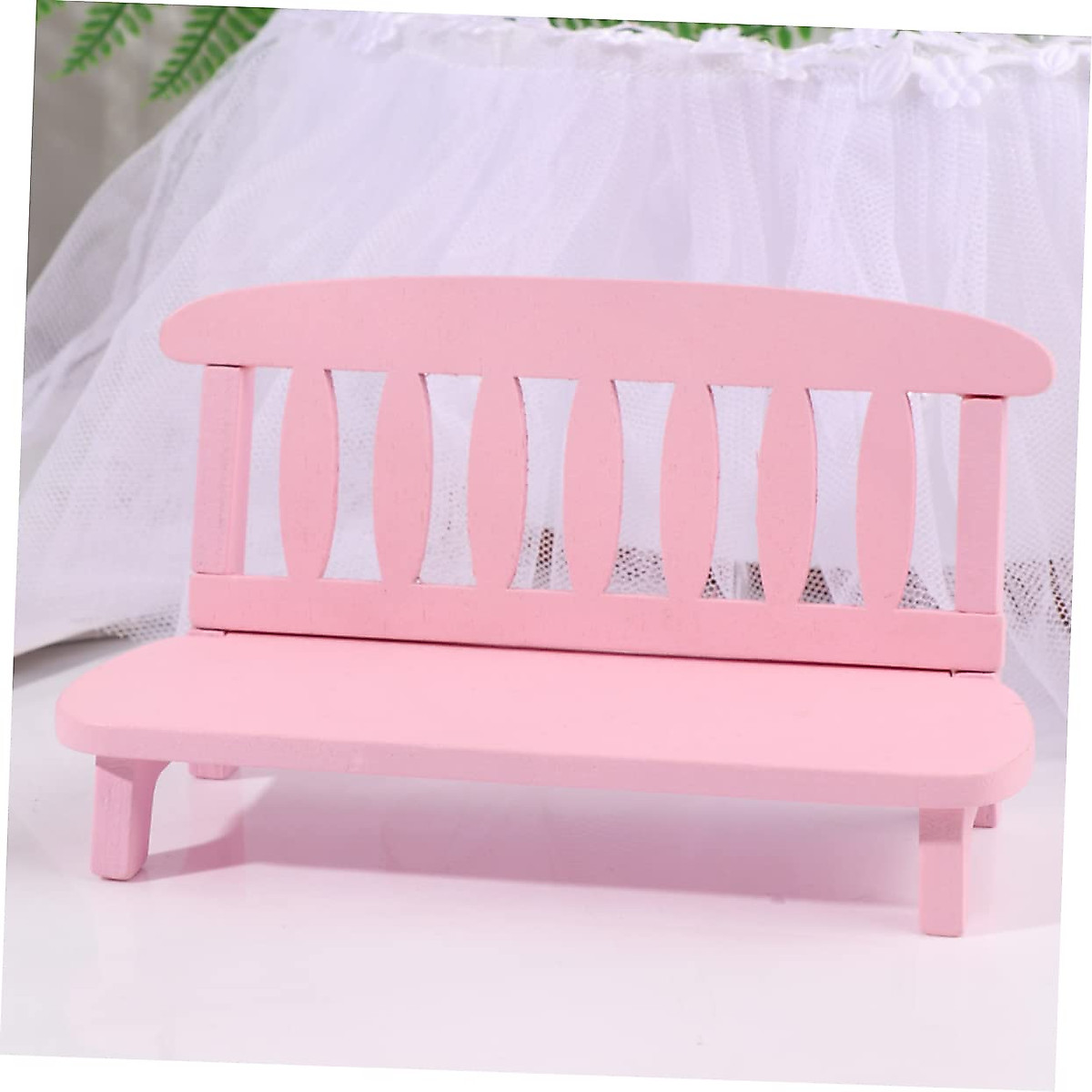 VOSAREA Unique Mini Wooden Settee Model Excellent Craftsmanship for Home Office Decor