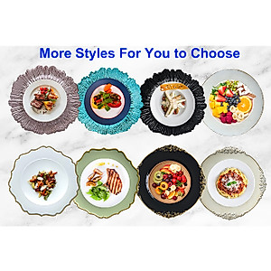 Henilosson Green Charger Plates Gold Trim - Classic Plate Chargers for Dinner Plates - Set of 6 Dinner Chargers（6，Green）