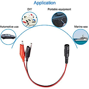 DKARDU 10 PCS DC Alligator Clip, 5.5mm x 2.1mm 12V DC Female to Dual Alligator Clip Power Cable for CCTV Security Camera Lighting Adapter 30cm