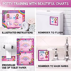 Premium Potty Training Watch & Charts Bundle - Only Watch with Multiple Alarms (16) to Fit Your Schedule & Easy to Use Smart Timer - Water Resistant - Princess Theme (Pink)