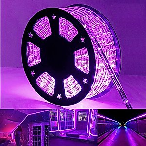 50ft 360 LED Rope Lights Outdoor, Connectable and Flexible Tube Lights with 8 Modes, Waterproof Indoor Outdoor LED Rope Lighting for Deck, Garden, Pool, Patio, Wedding, Xmas Decorations (Purple)