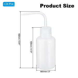 PATIKIL 150ml Wash Bottle, 24pcs Plastic Squeeze Bottle Narrow Mouth Bottle Watering Tools Foam Bottle for Green Soap Cleaning Washing Irrigation, Clear