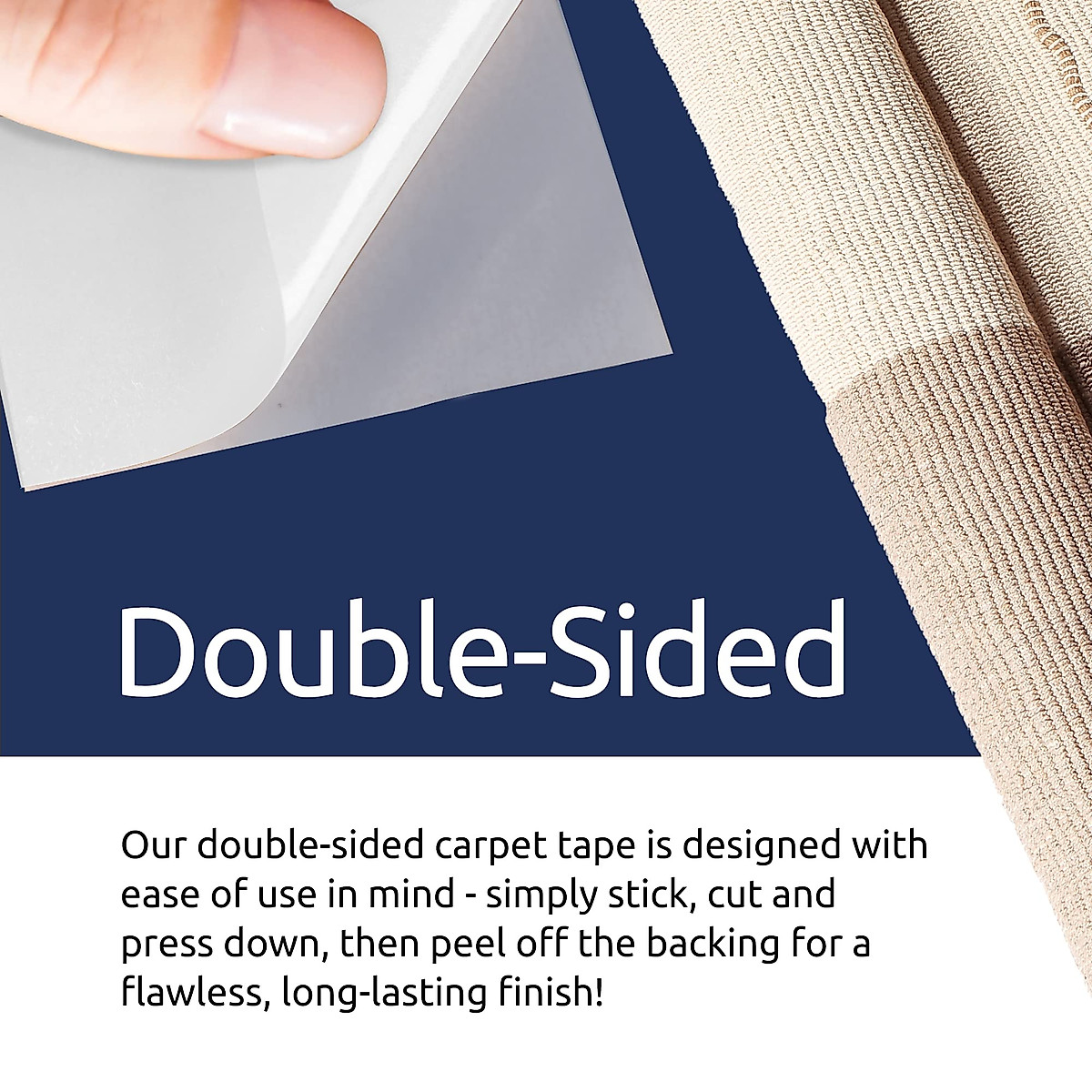 Reli. Carpet Tape | 2" x 45 Yards (Bulk Value) | Double Sided Carpet Tape for Hardwood Floors | Heavy Duty Keeps Rug in Place | Indoor/Outdoor Rug Tape for Area Rug, Laminate | Rug Gripper | White