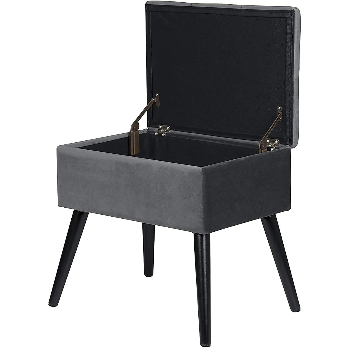 YHBM Storage Bench Chest Padded Footstool Linen Pouffe Chair Light Bed End Shoe Children Toy Box Stool Milking Stool Grey (Color : Dark Grey)