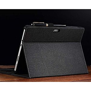 Protective Case for Microsoft Surface Pro 7 / Pro 6 / Pro 5 / Pro 4 with Pen Holder, Multiple Angle Polyester Slim Light Shell Cover,Compatible with Type Cover Keyboard (12.3 inch, Dark Grey)