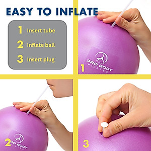 ProBody Pilates Ball Small Exercise Ball, 9 Inch Barre Ball, Mini Soft Yoga Ball, Workout Ball for Stability, Barre, Ab, Core, Physio and Physical Therapy Ball at Home Gym & Office (Blue)