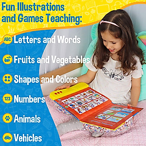 ABC Learning For Toddlers Sound Book, Ideal for Learning & Education Toys, Speech Therapy Toys, Preschool Learning Toys, 8 Page Toddler Activity Book Learning Alphabets, Animal, Speak and Spell & More