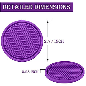SINGARO Car Cup Coaster, 4PCS Universal Non-Slip Cup Holders Embedded in Ornaments Coaster, Car Interior Accessories, Purple