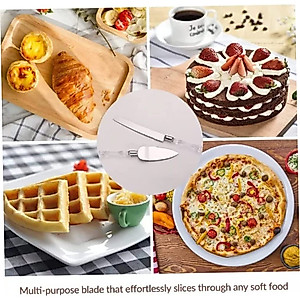 2pc Wedding Cake Cutter Set Stainless Steel Dessert Set Pie Server Cake Cutter for Birthday Anniversary Holiday Party,White,33cm/26x4.5cm Preserving Cookers