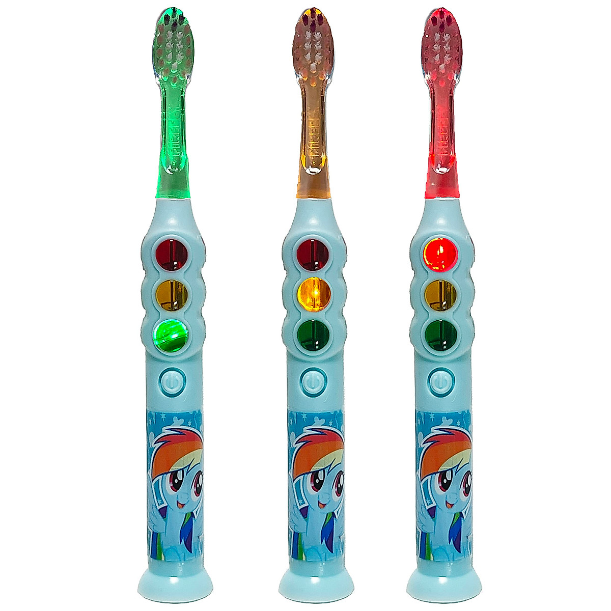 My Little Pony 3pc Bright Smile Oral Hygiene Bundle.Flashing Light Timer Toothbrush, Brushing Timer & Mouthwash Rinse Cup. Plus Dental Gift Bag & Tooth Saver Necklace (Rainbow Dash)