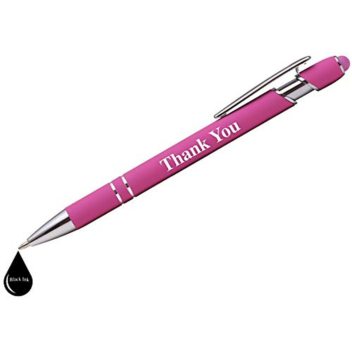 "Thank You" Premium Gift Stylus Pens For All TouchScreen Devices - Metal Soft Touch - 2 in 1 Combo Pen for Events, Parties, Employee Appreciation & More (40 Pack)