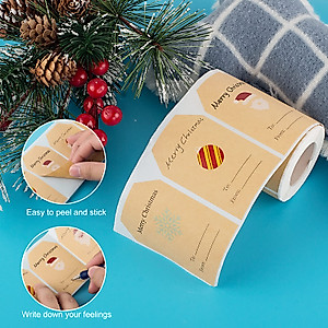 HongyiTime 200 Count Tags Sticker,Christmas Labels,6 Jumbo Designs Christmas Stickers Name Tags,Holiday Present Label (Large)
