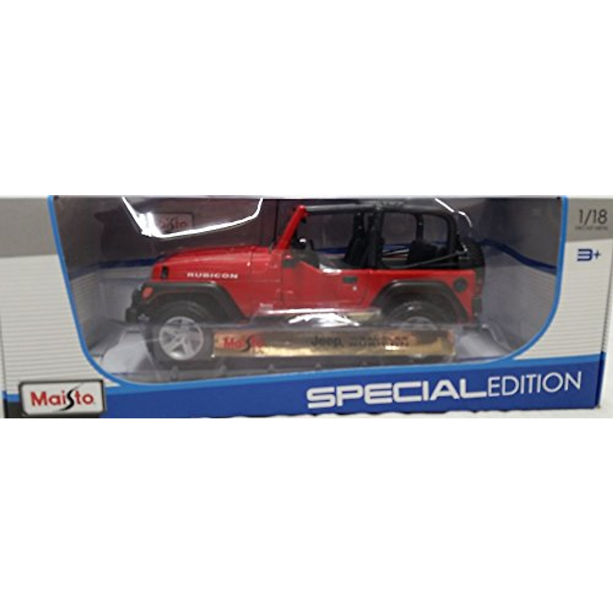 Maisto 2004 Jeep Wrangler Rubicon 1:18 Diecast Model Car, Red