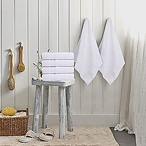 Utopia Towels 6 Pack Small Bath Towel Set, 100% Ring Spun Cotton (22 x 44 Inches) Lightweight and Highly Absorbent Quick Drying Towels, Premium Towels for Hotel, Spa and Bathroom (White)