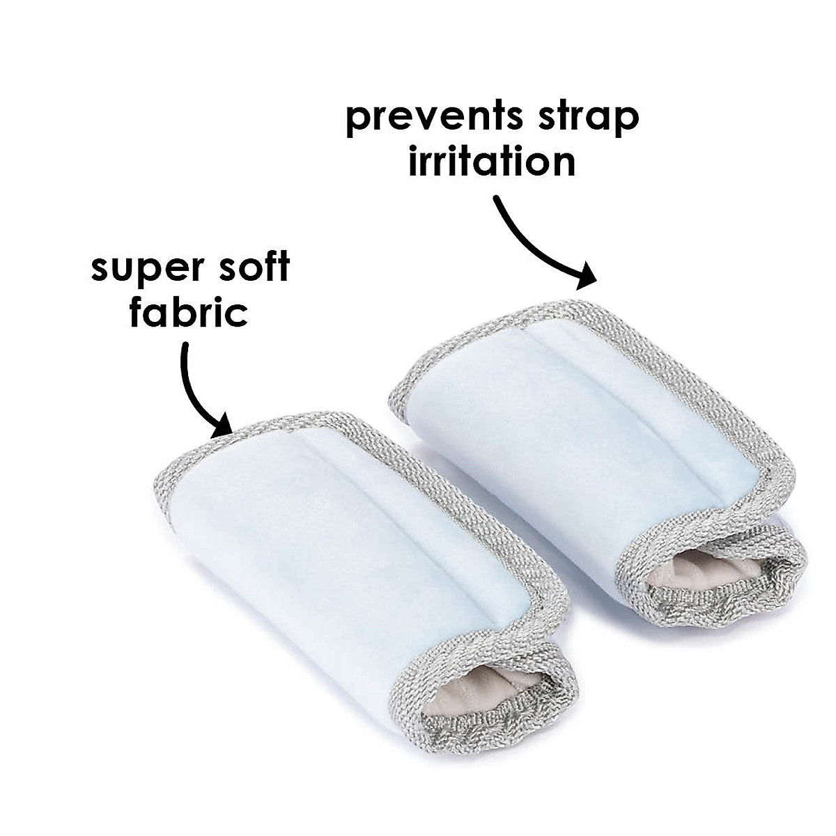 Diono Soft Wraps Car Seat Straps, Shoulder Pads for Baby, Infant, Toddler, 2 Pack Reversible Soft Seat Belt Cushion and Stroller Harness Covers Helps Prevent Strap Irritation, Blue