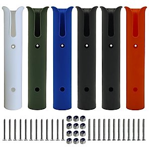 6Pcs Boat Fishing Rod Holder ,Fishing Pole Holders for Boat Side Mount Tool Holder Tube Links with Screws,Boat,Kayak Rod Holder Support 5 Color