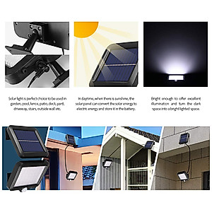 TTAototech Outdoor Security Floodlight,Security Lights with PIR Sensor-56 LED Solar Powered Wall Light- Super Bright Waterproof Outdoor Motion Sensor Light LED Floodlight for Garden, Backyard,Garage