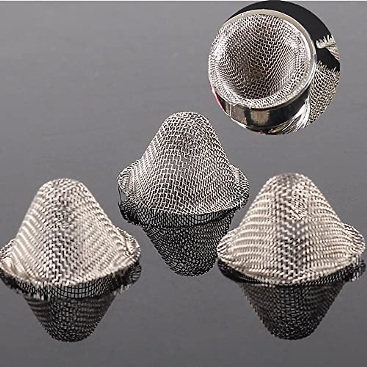 Tomistan 30pcs Stainless Mini Steel Clean Screen Reusable Filters, Small Metal Mesh Steel FiltersCleaning Tool and Storage Box,filter