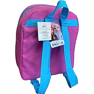 Ruz Frozen Anna And Elsa Toddler Girl 12 Inch Mini Backpack (Pink-Blue)