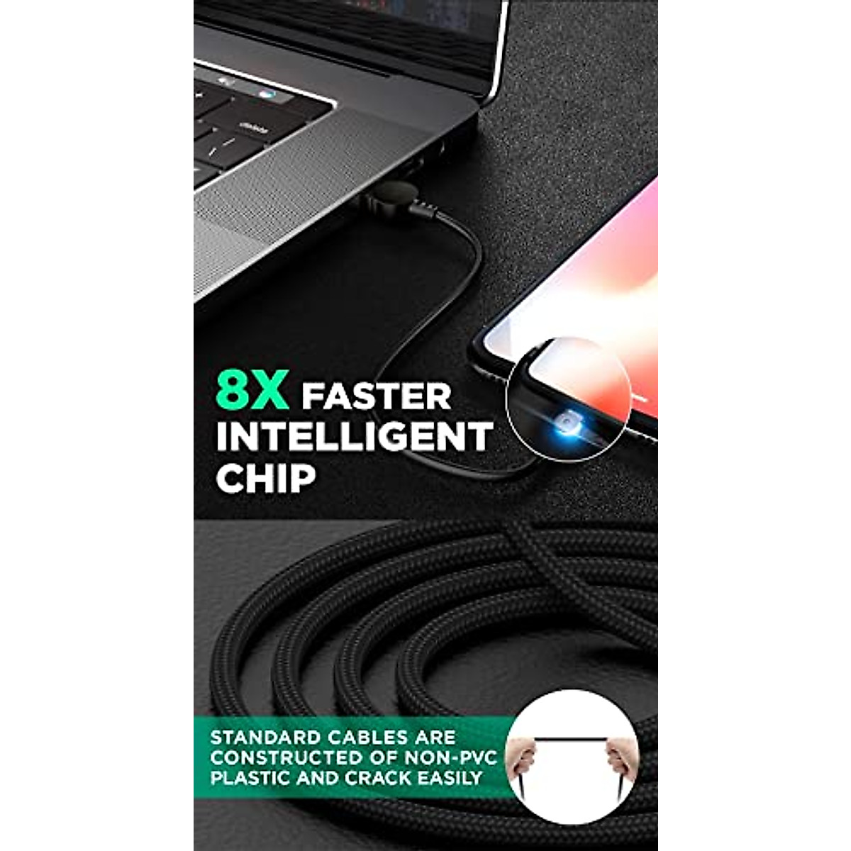 Statik Rotatable Fast Charging ICable Smart Phone Charger Head