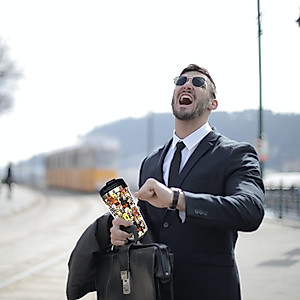 Yipaidel Dogs and Cats Faces Travel Coffee Cup for Women, Stainless Steel Mug for Birthday Mother's Day Gift 14 OZ