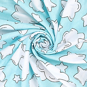 Organic Crib Sheets (2 Pack) - 100% Organic Jersey Cotton Fitted Crib Sheets for Standard Crib and Toddler Mattresses (Blue)