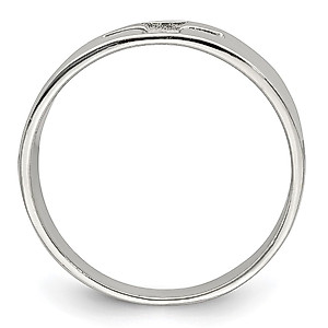 Diamond2Deal 925 Sterling Silver Cross Cutout Ring Size 7 Fine Jewelry for Women