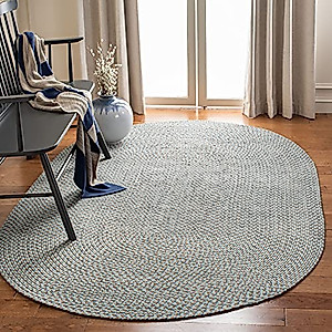 SAFAVIEH Braided Collection 4' x 6' Oval Multi BRD170A Handmade Country Cottage Reversible Cotton Area Rug