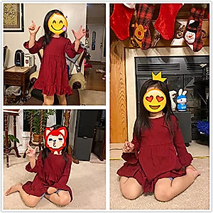 bilison Toddler Baby Girl Dress Flare Long Sleeve Solid Color Irregular Sundress Party Princess Dress