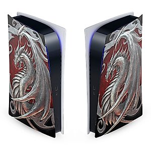 Head Case Designs Officially Licensed Christos Karapanos Talisman Silver Art Mix Matte Vinyl Faceplate Sticker Gaming Skin Case Cover Compatible with Sony Playstation 5 PS5 Digital Edition Console