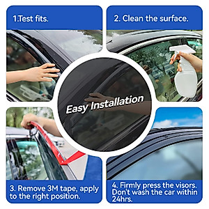 Window Visors Rain Guards for 1999-2016 Ford F250 F350 F450 F550 Super Duty, Window Wind Deflectors Vent Shades for 99-16 F-250 F-350 F-450 F-550 SuperCrew Cab