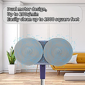 GOBOT Electric Mop for Floor Cleaning, [Upgraded Version] Hardwood / Tile / Marble / Laminate Floor Cordless Spin Mop, Daily Light Cleaning, Foot Button Control, Auto Recovery After Stop, Purple