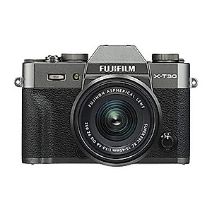 Fujifilm X-T30 Mirrorless Digital Camera w/XC15-45mm F/3.5-5.6 OIS PZ Lens, Charcoal Silver