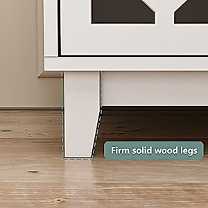 DiDuGo Nightstand with 2 Mirrored Drawers Set of 2, Wood End Table Bedside Table with Storage, Contemporary Style, Wooden Legs, for Bedroom White (18.9”W x 15.7”D x 19.7”H)