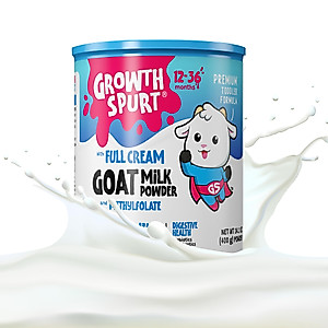 Growth Spurt Goat Milk Toddler Formula – Powdered Goat's Milk Toddler Formula – Lactoferrin, 2'-FL HMO, Prebiotics, Probiotics, Iron, DHA & ARA, Immune Support, Non GMO Infant Baby (12 Pack)