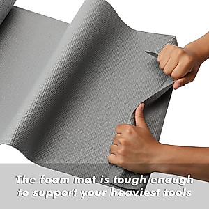 CASOMAN Professional Grade High Grip Tool Box Liner, Drawer Liner, and Shelf Liner, Grey, 16 inch (Wide) x 16 feet (Long), Adjustable Thick Cabinet Liners